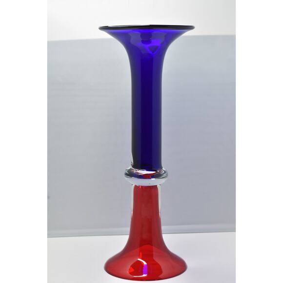 Murano | Accents | Murano Hand Blown Art Glass Red Cobalt Blue Double ...